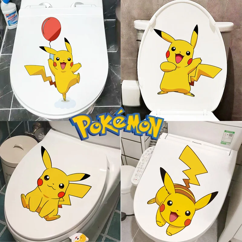 Pokemon Pikachu Cute Toilet Stickers for Washroom Home Decoration Diy ...