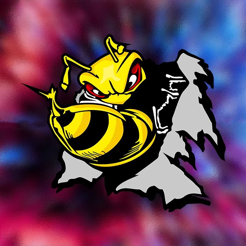 1PC Angry Bumblebee Motorcycle Stickers Waterproof for Motorbike Fuel ...