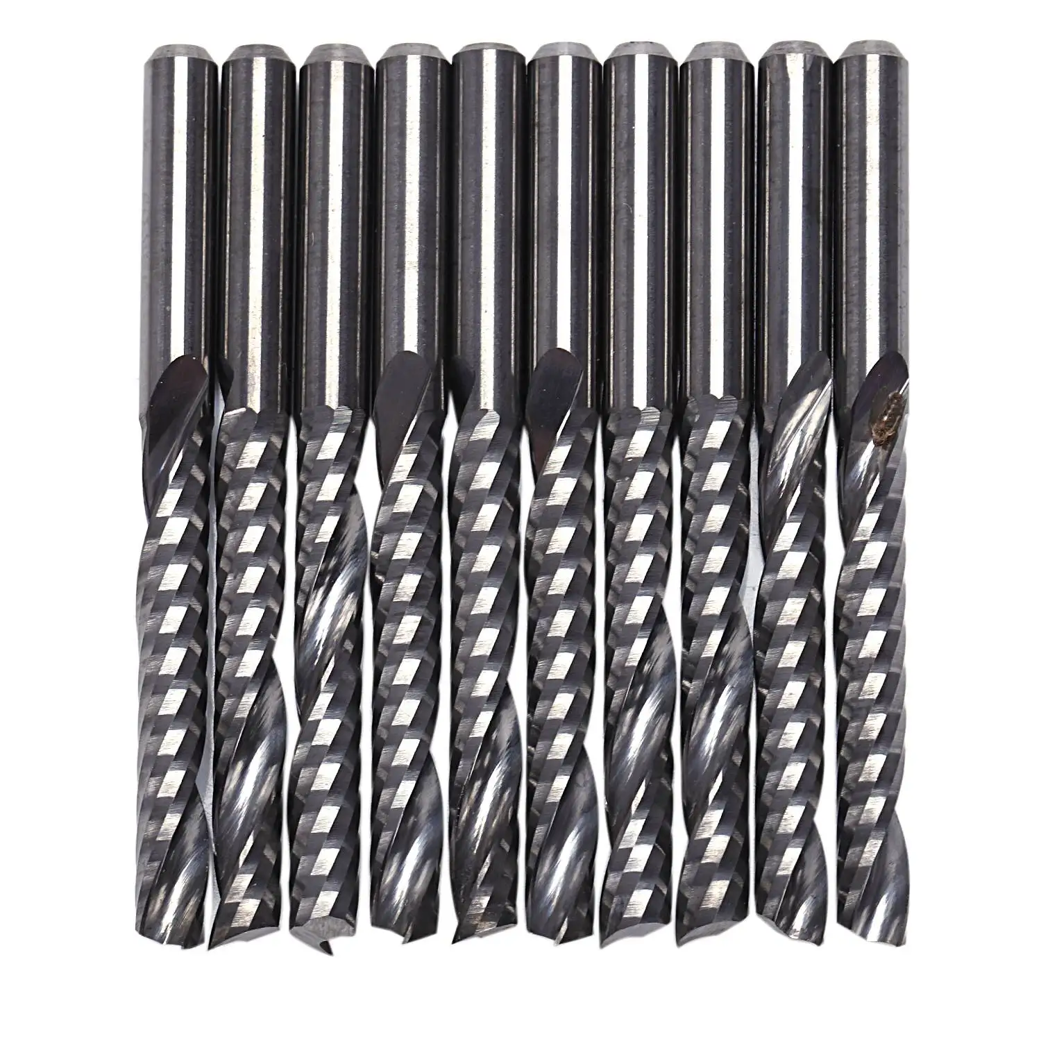 ABKY-10Pcs Cnc Router Bits 3.175 X 22Mm Single Flute Spiral Carbide Cnc ...