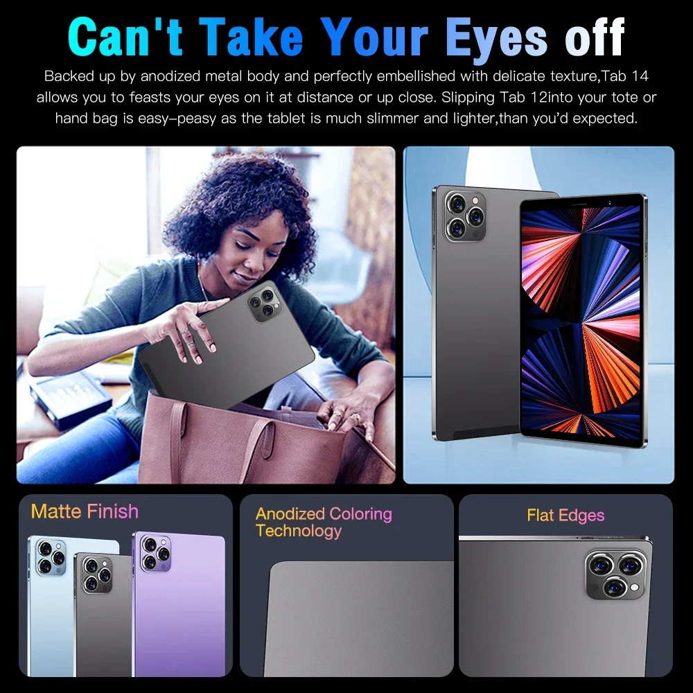 2024 New Original tablet pad Tab14 8.0inch pc tablets android 16G+1TB ...