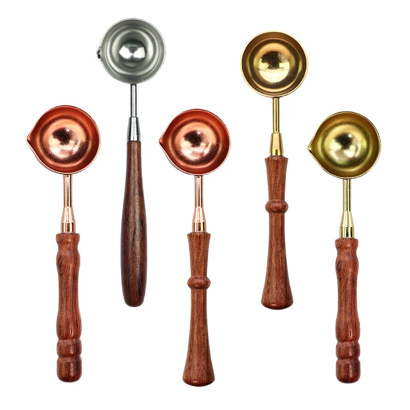 New-Sealing-Wax-Spoon-Anti-Hot-Wood-Handle-Retro-Wax-Stamping-Spoons ...