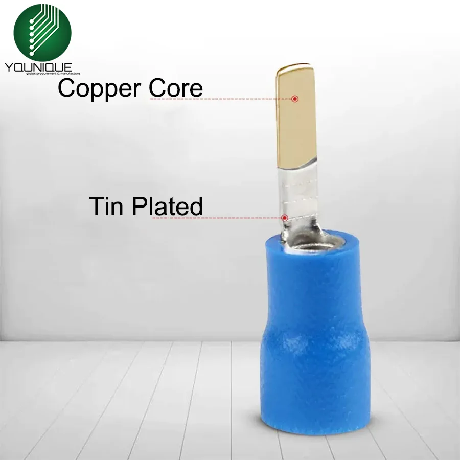 10/50/100/200PVC Insulated Blade Terminal Electrical Wire End Flat ...