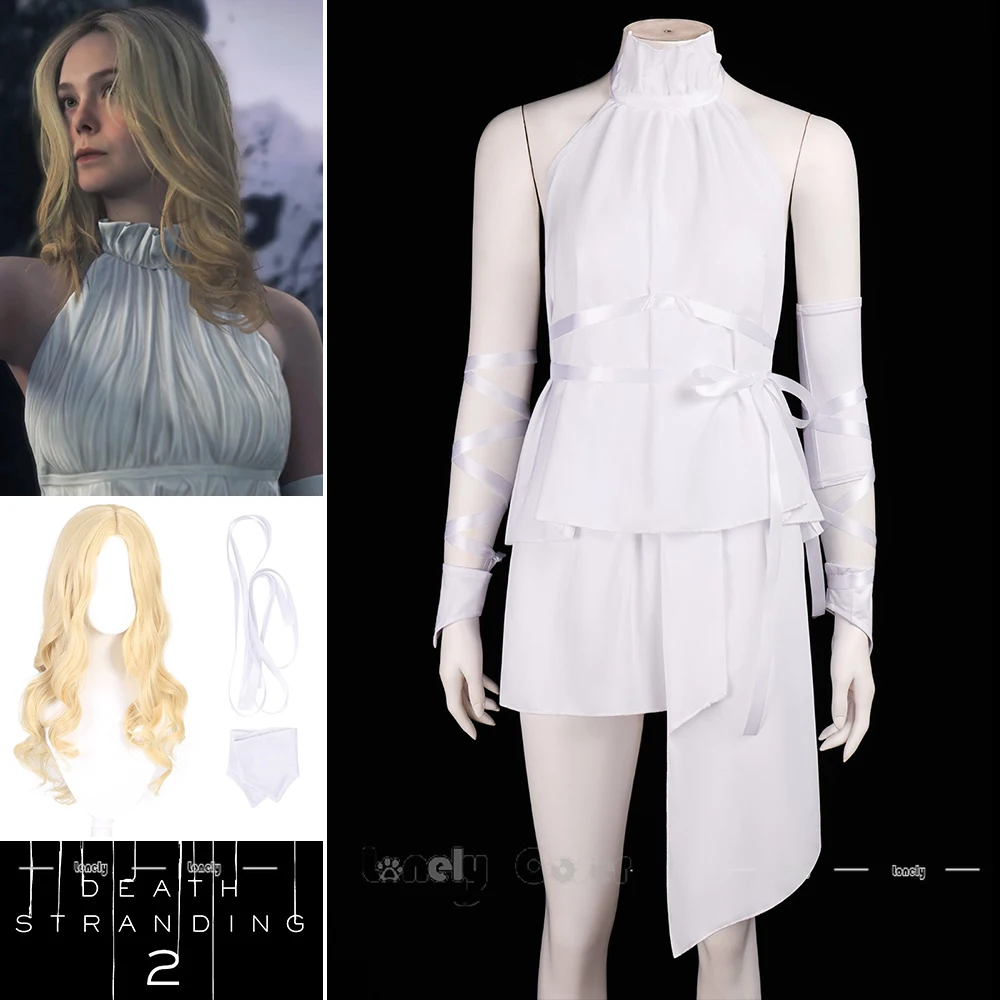 Game Death Stranding 2 Tomorrow Cosplay Costume Wig White Dress Outfit ...