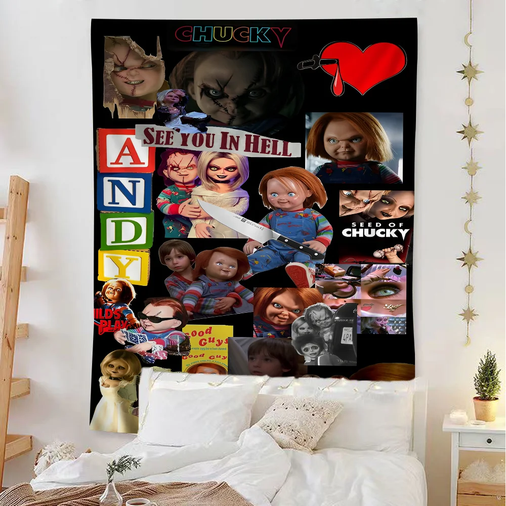 Classic-Chucky-Horror-Movie-Cartoon-Tapestry-Art-Science-Fiction-Room ...