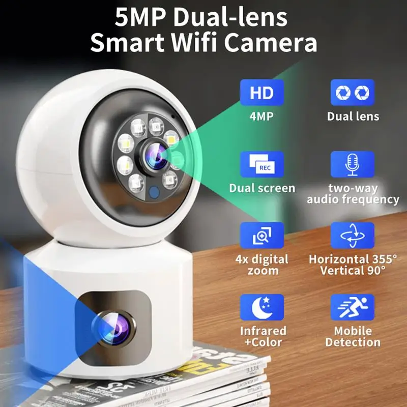 Dual-Lens-Dual-Screen-Smart-Security-Camera-1080P-HD-Camera-WIFI-Night ...