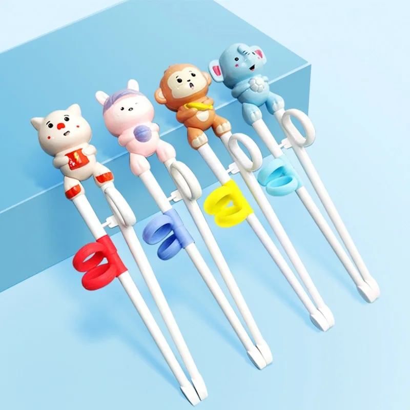 1-Pair-Baby-Learning-Training-Chopsticks-Cartoon-Animal-Beginner ...