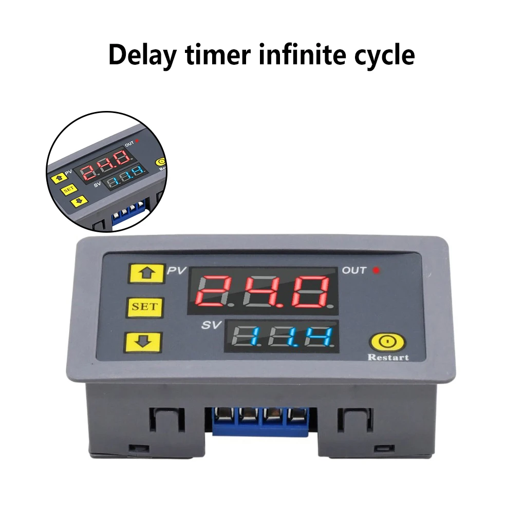 Time Delay Digital Relay Cycle Timer Screen Display AC 110 220V Timing ...