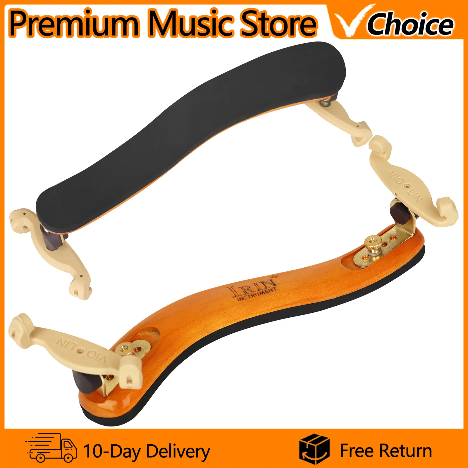 IRIN 3/4 4/4 Violin Shoulder Rest Adjustable Maple Violin Support ...