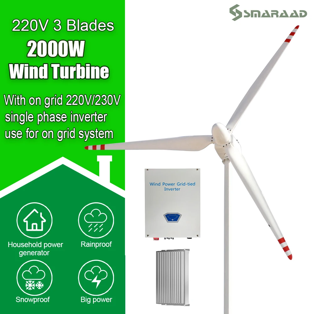SK-2000W-220V-Generator-3-Blades-Horizontal-Wind-Turbine-With-On-Grid ...