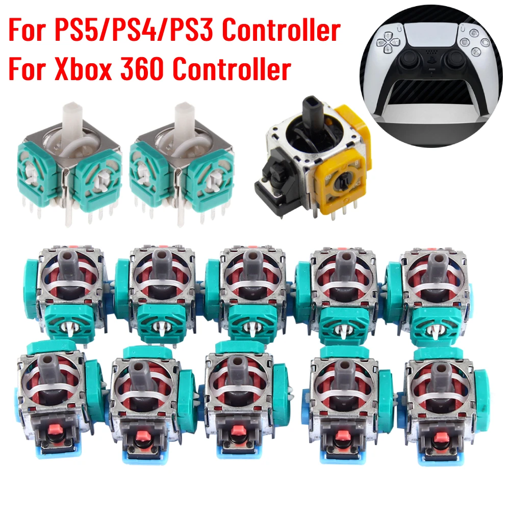 10-1pcs 3D Analog Joystick Sensor Module Thumb Rocker Stick Replacement Repair Parts for PS5/PS4 ...
