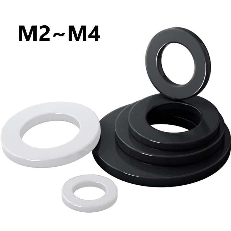 M2 M2.5 M3 M4 Nylon Plastic Flat Washers Plane Spacer Insulation Gasket ...