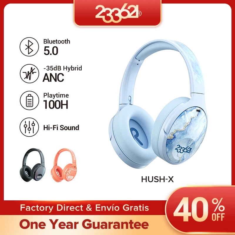 233621-Hush-X-Wireless-Bluetooth-Noise-Cancelling-Headphones-With-Mic ...