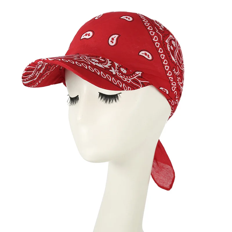 Bandana-Scarf-Cap-Sunscreen-Hedging-Cap-Printed-Brim-Baseball-Cap-Candy ...