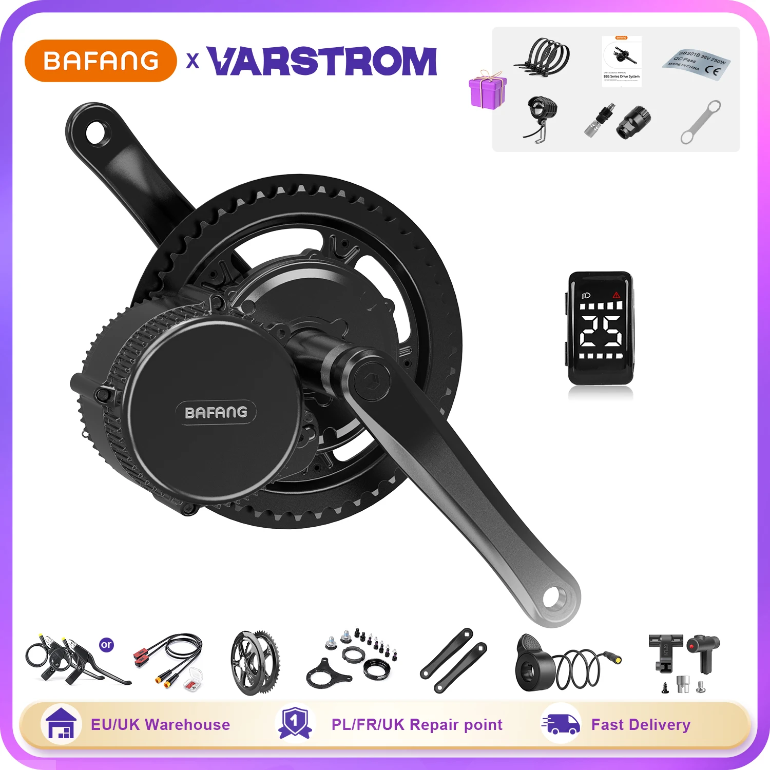 Bafang-250W-Mid-Drive-Motor-EBike-Conversion-Kits-36V-BBS01B-BBS01 ...