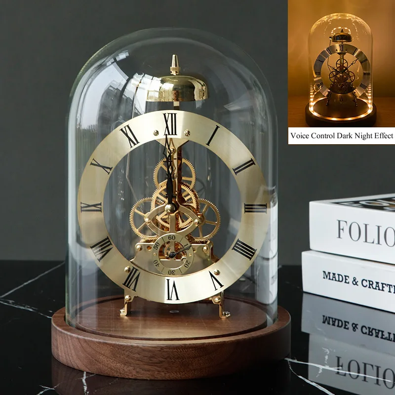 Glass-Mechanical-Creative-Decoration-Desk-Clock-Home-Sound-Control ...