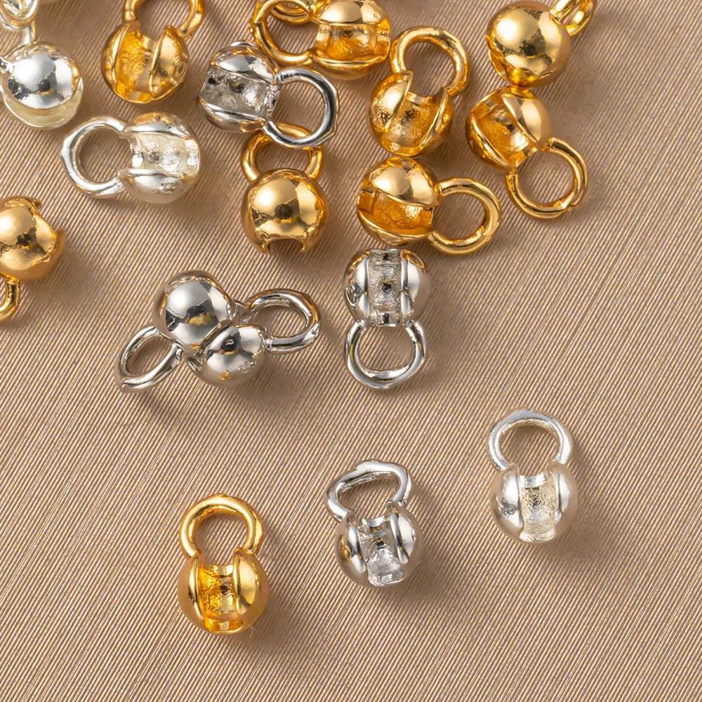 10/20Pcs 18K Gold Clam Shell Bead Tip Ball Chain Crimp End Bead ...