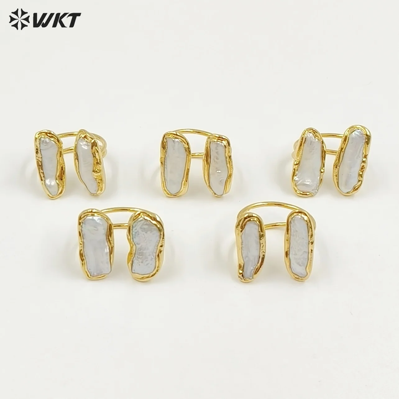 WT-R332 WKT Freshwater Pearl With Gold Dipped Adjustable Ring ...