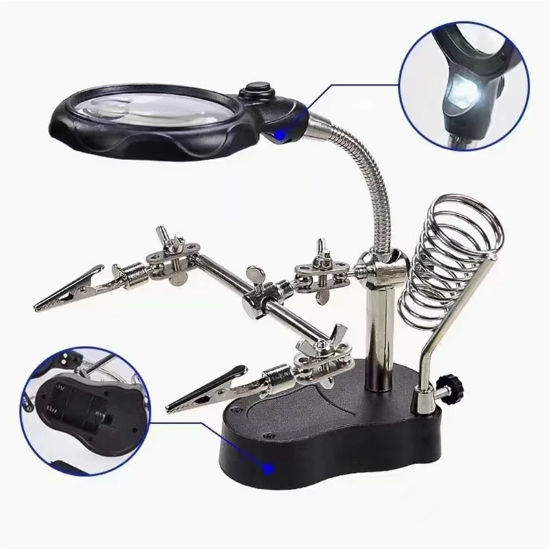 Soldering - Helping Hands with Soldering Stand plus Magnifier and LED ...