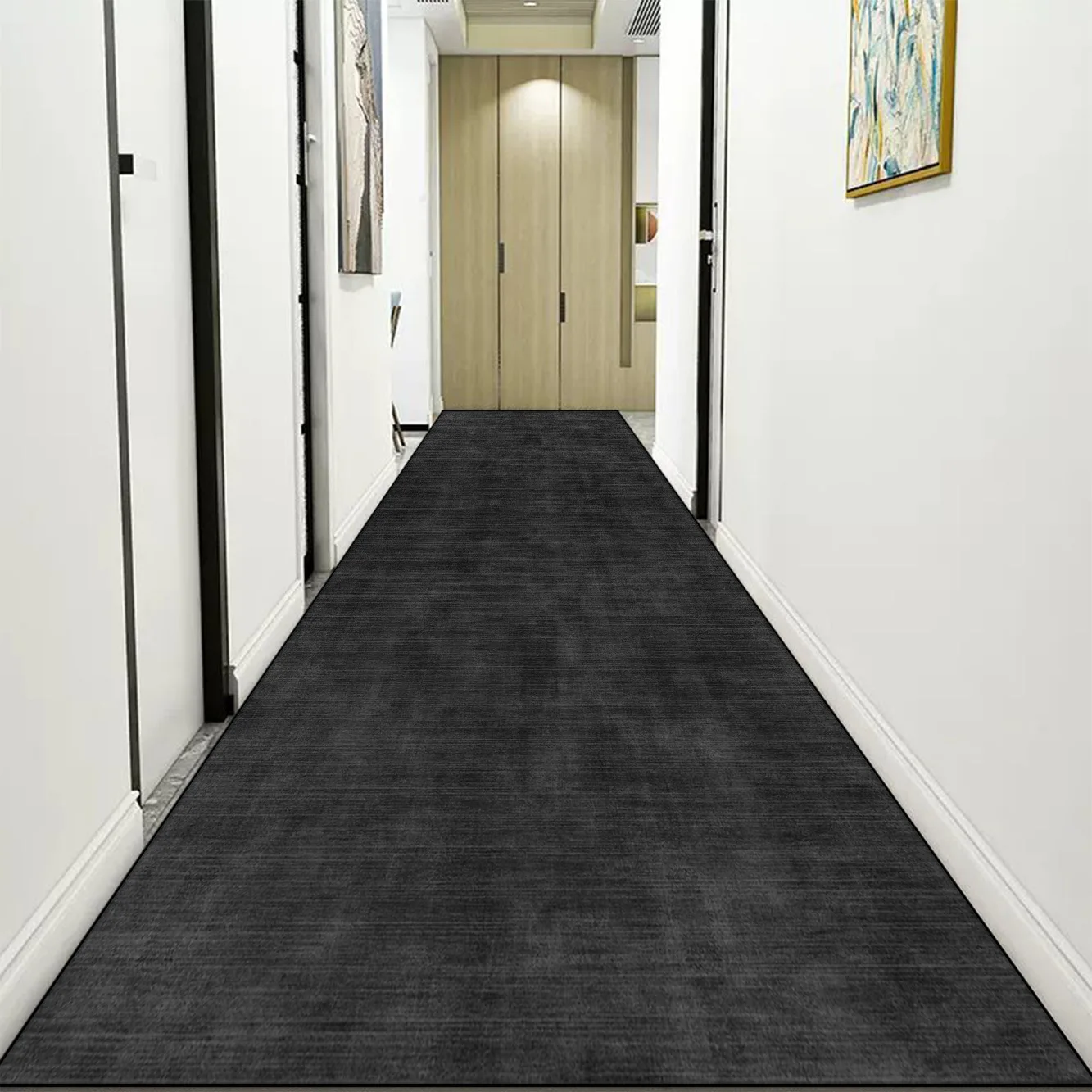 Light Luxury Long Corridor Carpet Solid Color Abstract Hall Runner Rugs ...