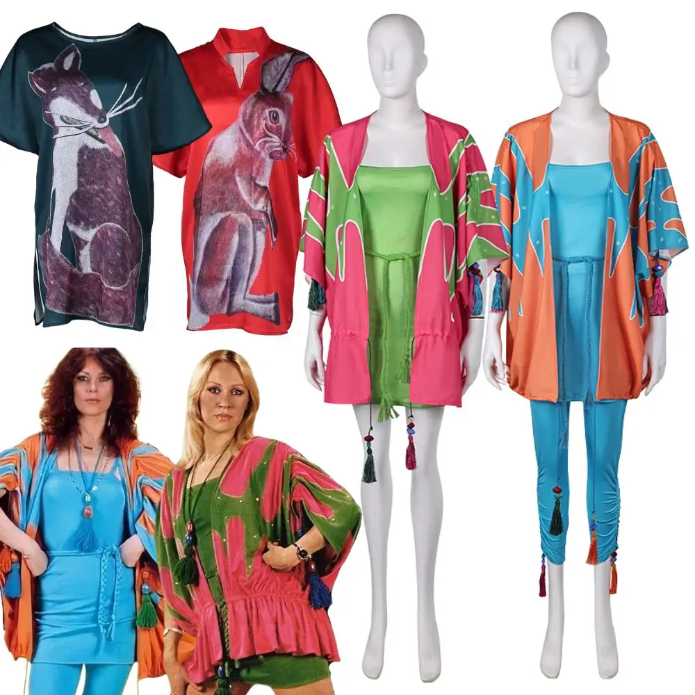 ABBA-Costume-Fantasy-Anni-Frid-Agnetha-Cosplay-Cat-Dress-Disguise-for ...