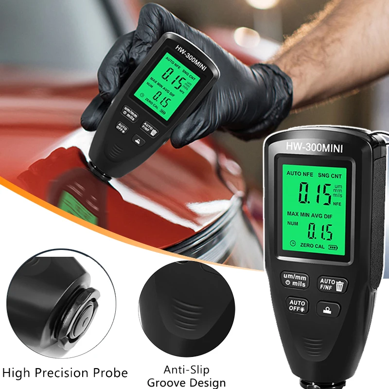 2023 HW 300PRO 자동차 두께 게이지 디지털 코팅 자동차 페인트 테스터 0.1 미크론/0 2000 자동차 페인트 필름 ...