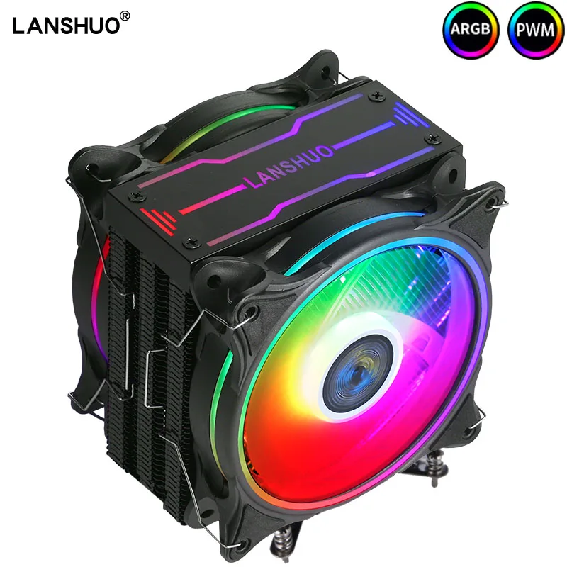 X79 X99 2011 CPU Cooler 6 Heat Pipes 120mm 4 Pin PWM RGB for Intel LGA ...