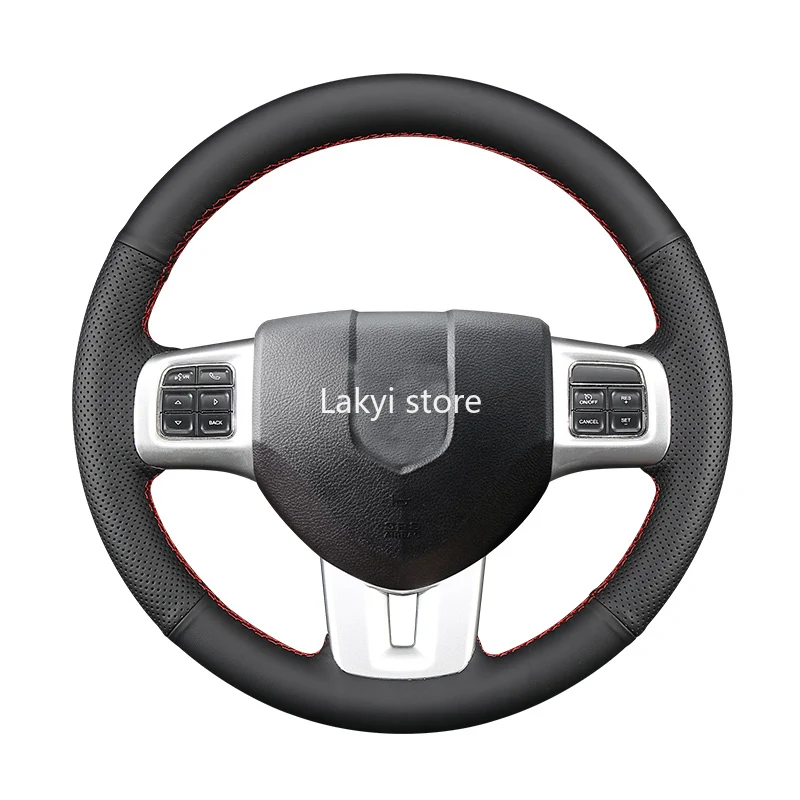 Diy Hand Sewing Stitches Black Top Layer Feather Car Steering Wheel ...