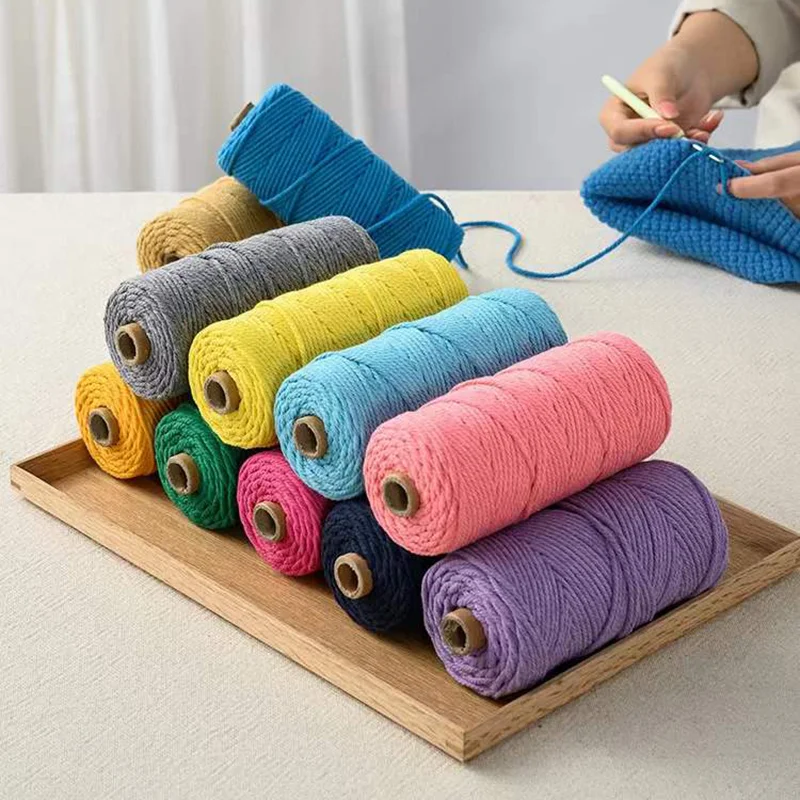 Multicolour 3mm 10Meters Macaroon Cotton Rope Macrame Colorful Thread ...