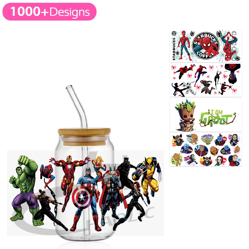 Marvel-Super-Heros-Superhero-UV-DTF-Cup-Wrap-Transfers-16oz-Libbey ...