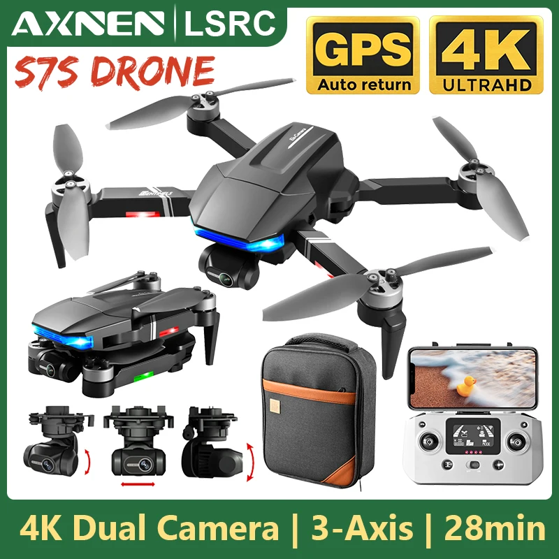 Lsrc S7s Drone 4k Professional 3-axis Gimbal Gps 5g Wifi Dual Camera ...