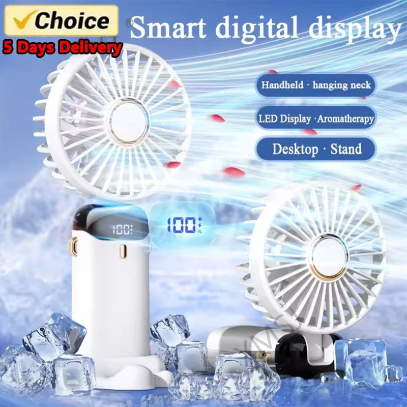 USB-Handheld-Mini-Fan-Foldable-Portable-Neck-Hanging-Fans-5-Speed-USB ...