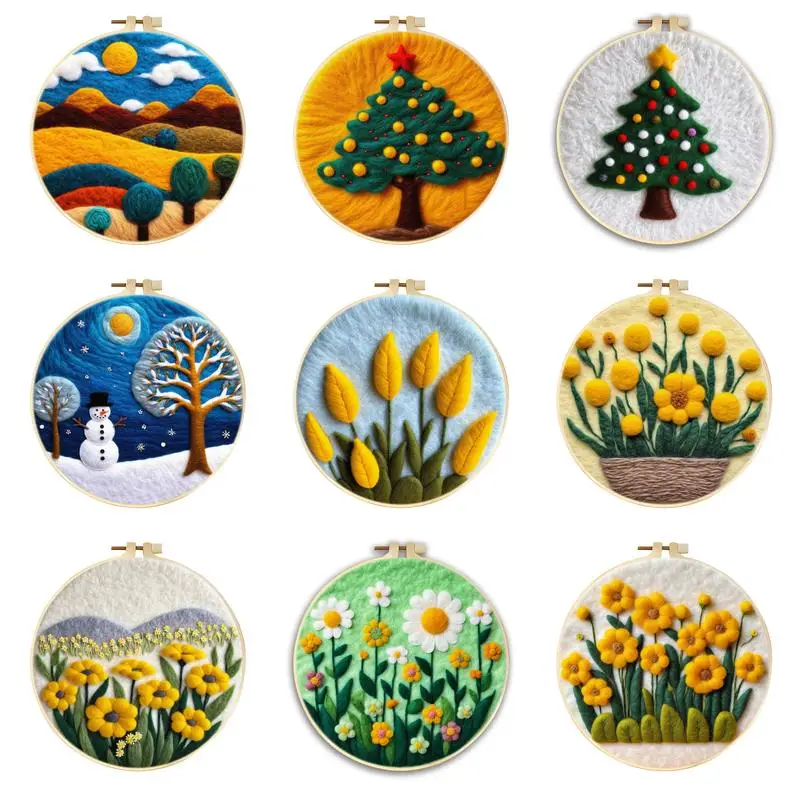 RUOPOTY-Desert-Pattern-Needles-Felting-Kit-Landscape-Diy-Wool-Felt ...