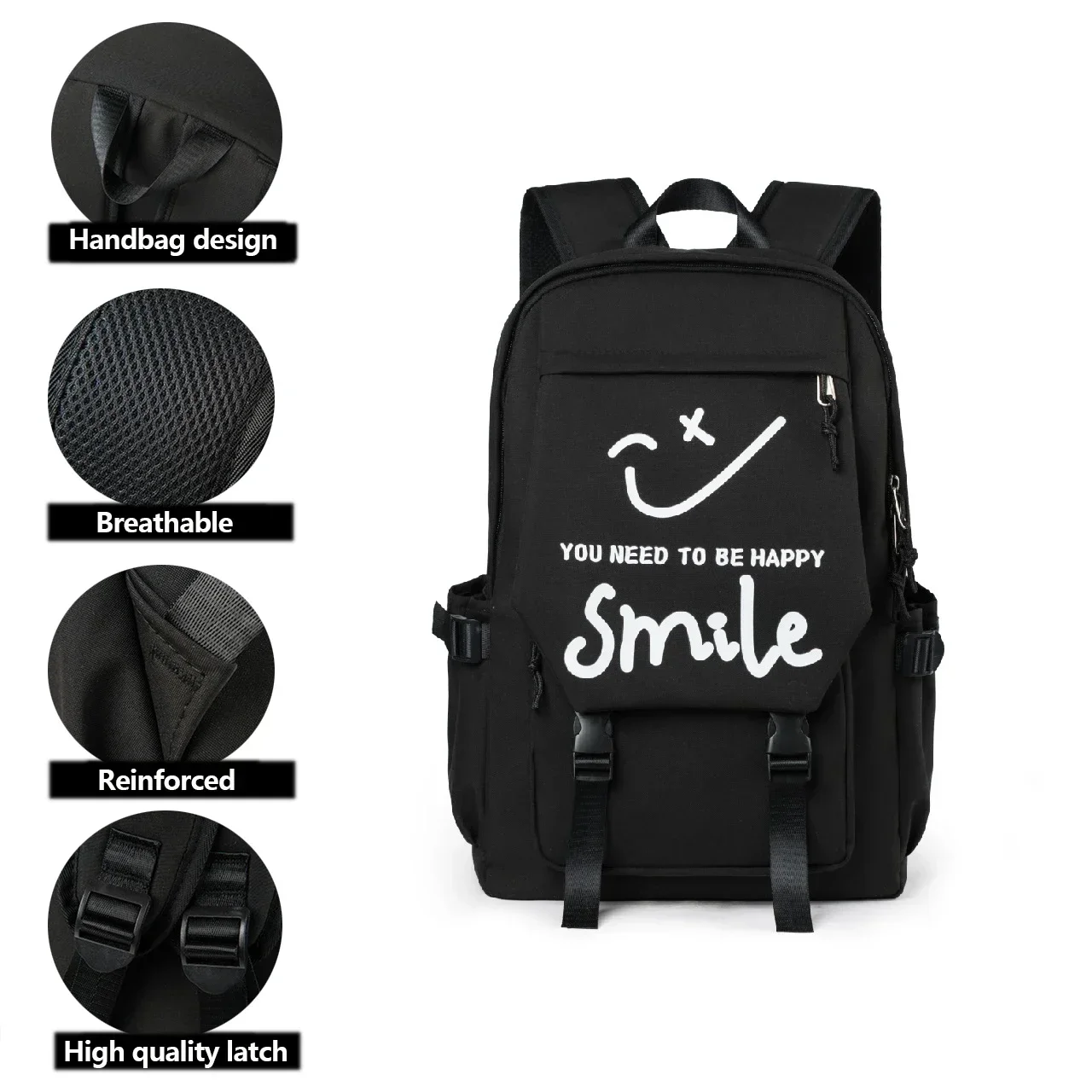 Funny-emoticon-backpack-boys-and-girls-school-backpacks-waterproof ...