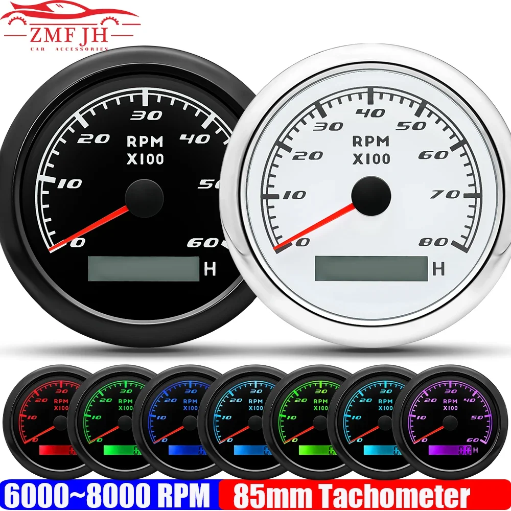 Tachometer For Boat 1CNSPEED 52mm Car Engine Pointer Tachometer Tacho ...