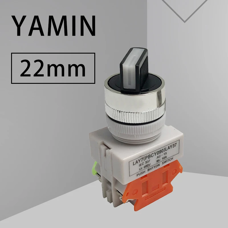 P61-Rotary-switch-knob-button-22mm-4-Screws-terminals-2-way-small-size ...