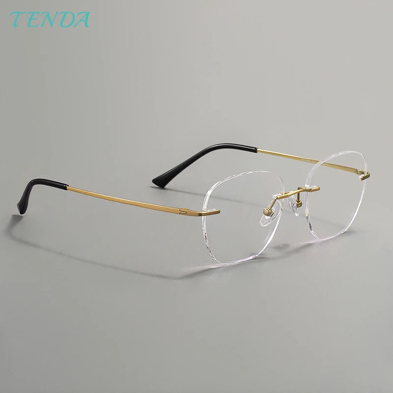 Men-Women-Super-Flex-Spectacles-and-Light-Pure-Titanium-Rimless ...