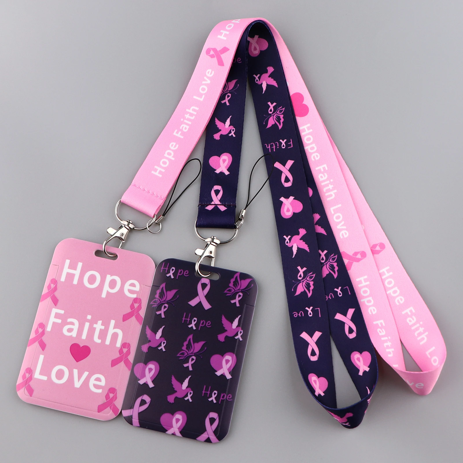 Breast-Cancer-Awareness-Symbols-Card-Holder-Hope-Faith-Love-Neck-Strap ...