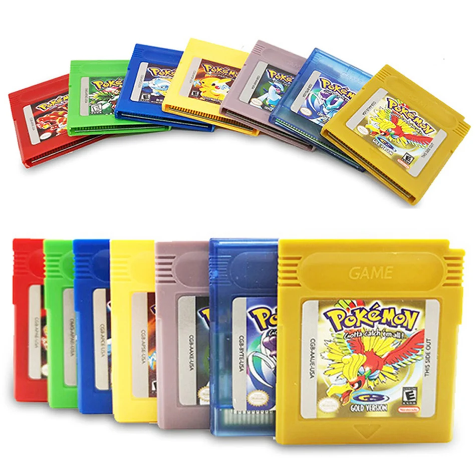 Pokemon-Series-16-Bit-GBC-Game-Cassette-Classic-Red-Green-Crystal ...