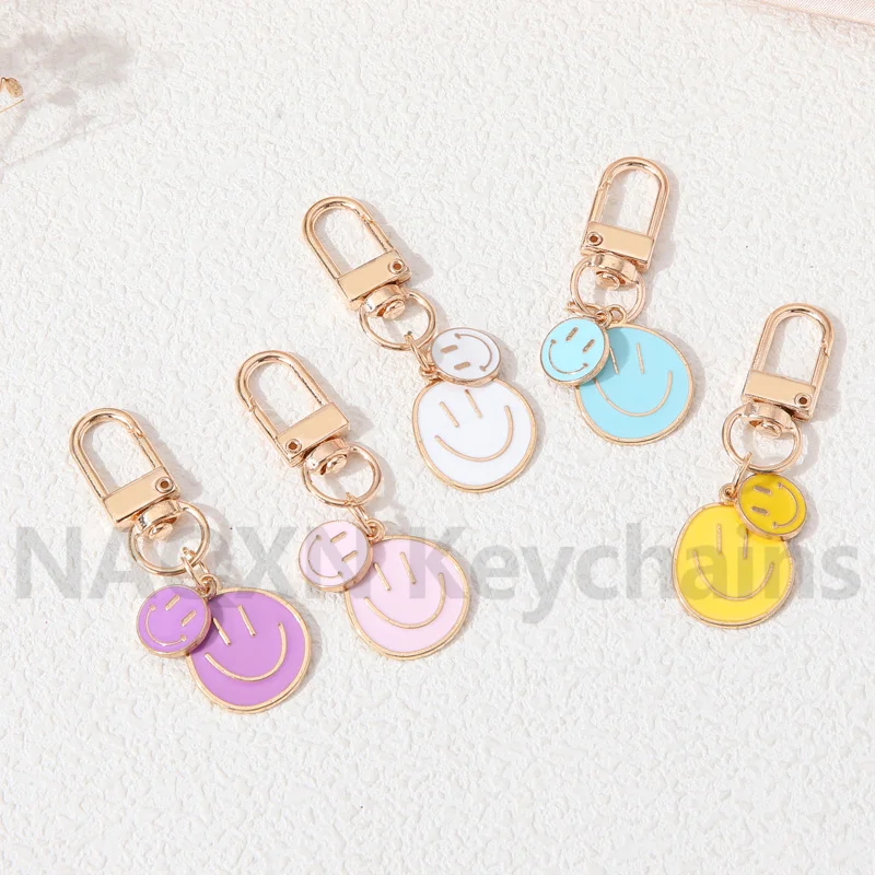 Lovely-Big-And-Small-Smile-Keychains-Colorful-Smile-Face-Keyring-For ...