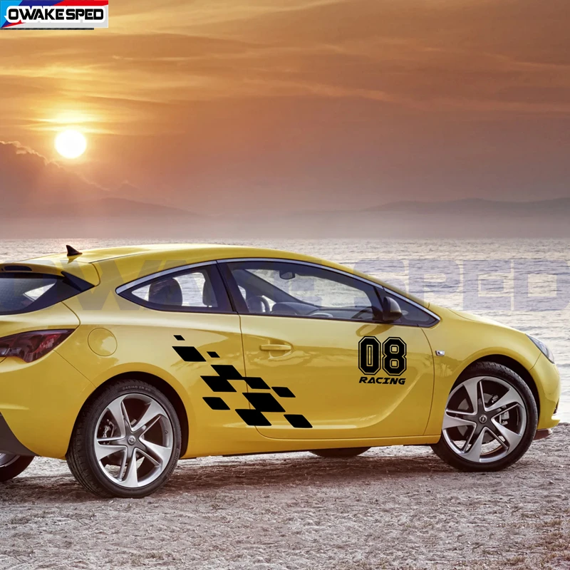 4PCS-Car-Body-Customized-Sticker-For-Opel-Astra-GTC-OPC-3-5-Door-Racing ...