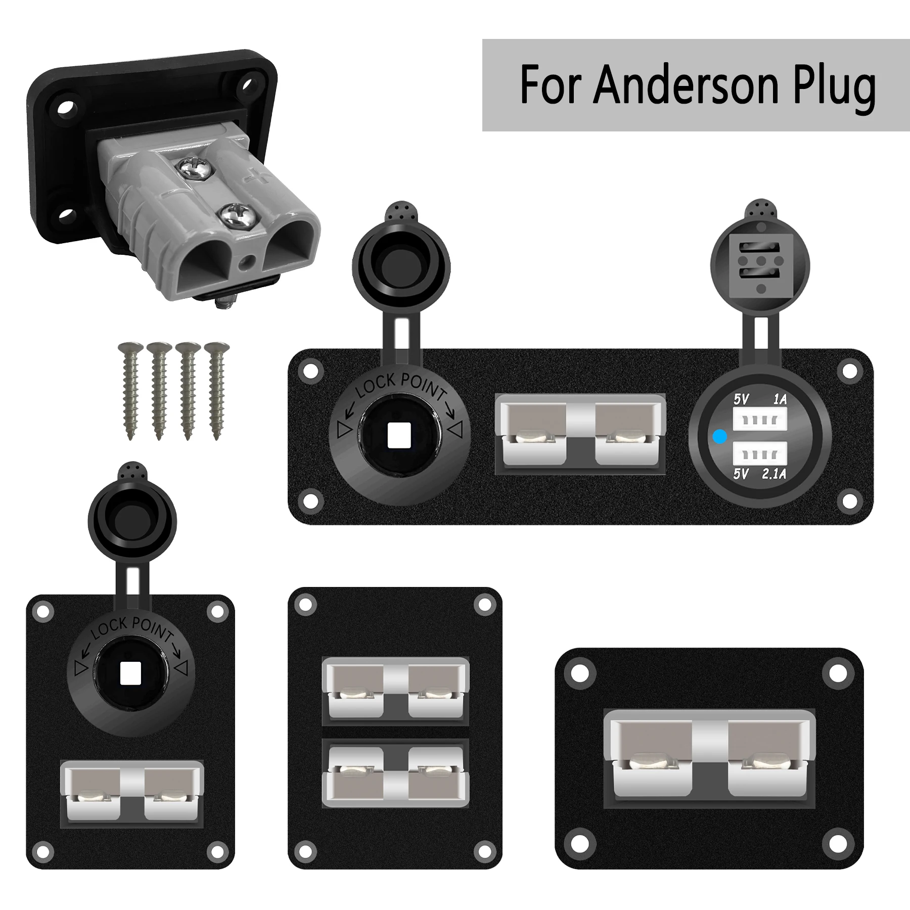 600V-50-Amp-Plug-Mount-Bracket-Panel-for-Anderson-Plug-Anderson-SB50 ...