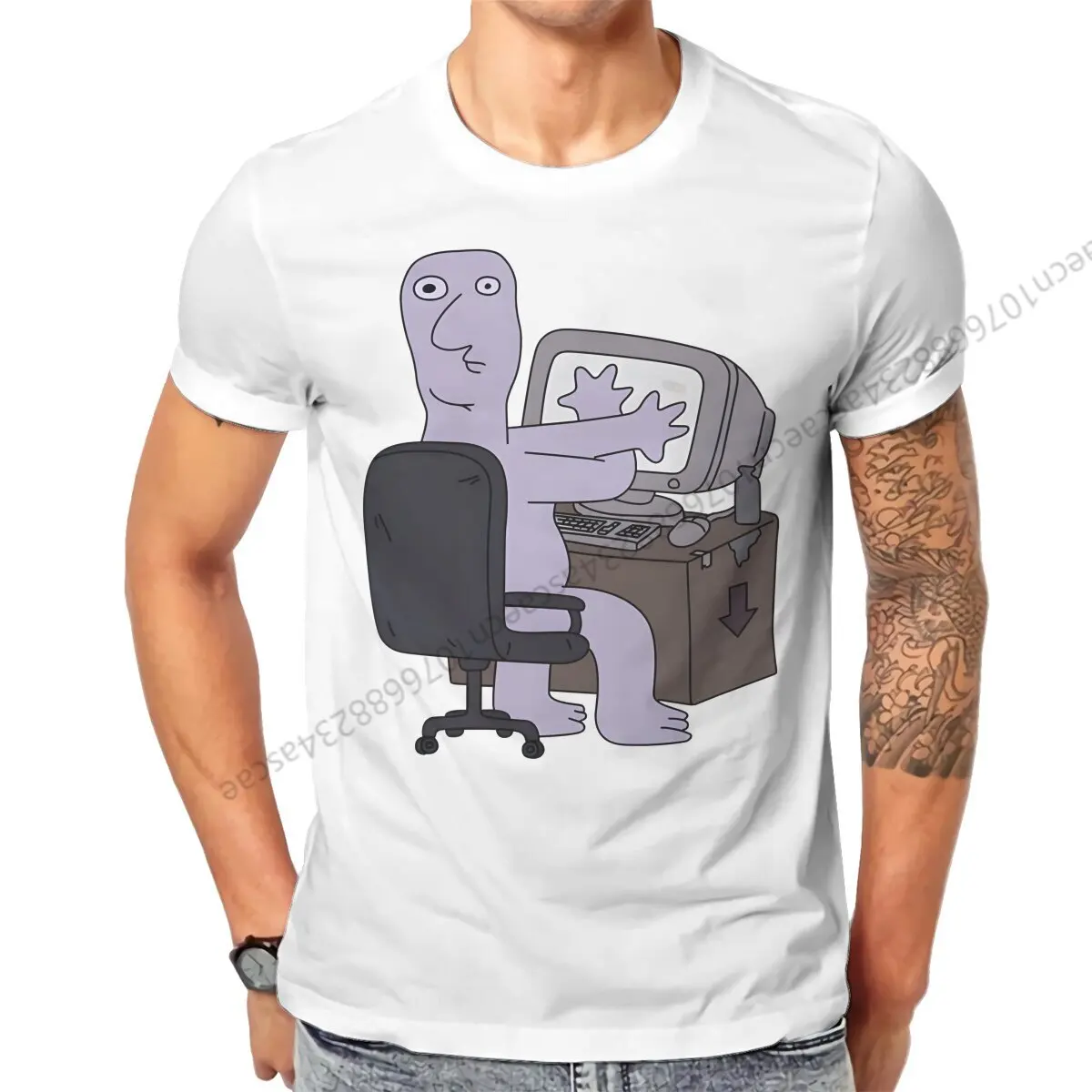 Smiling-Friends-Wall-Guy-Tshirt-Graphic-Men-Tops-Vintage-Summer-Cotton ...