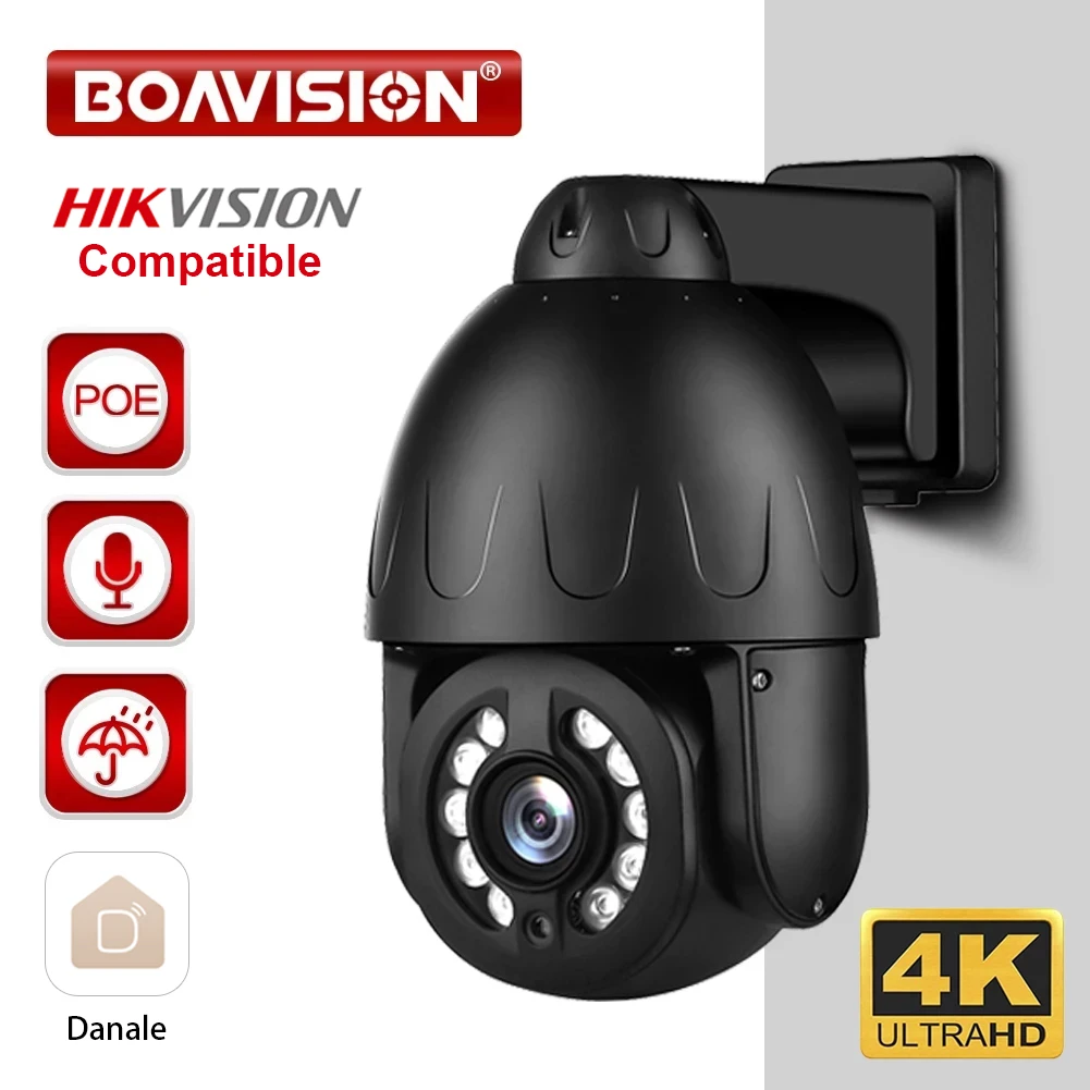 3.5 Inch 4K 8MP/5MP 5X Optical Zoom PTZ POE IP Camera Outdoor CCTV Two ...