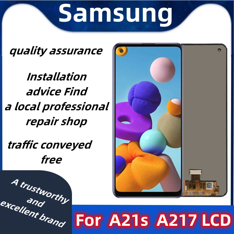 Original AMOLED Display with frame for Samsung Galaxy A21s A217 SM-A217F/DS LCD Touch Screen ...