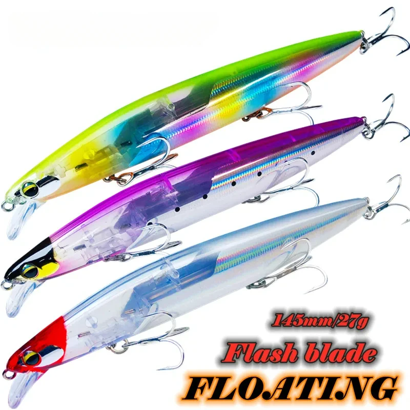 NEW-145mm-27g-Floating-Seawater-Freshwater-Swimbait-Fishing-Wobbler ...