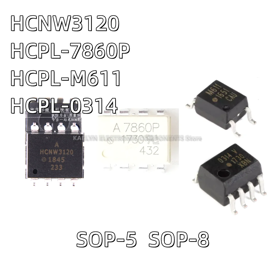 20PCS-lot-HCNW3120-HCNW-3120-SOP-5-HCPL-7860P-A7860P-HCPL-M611-M611 ...