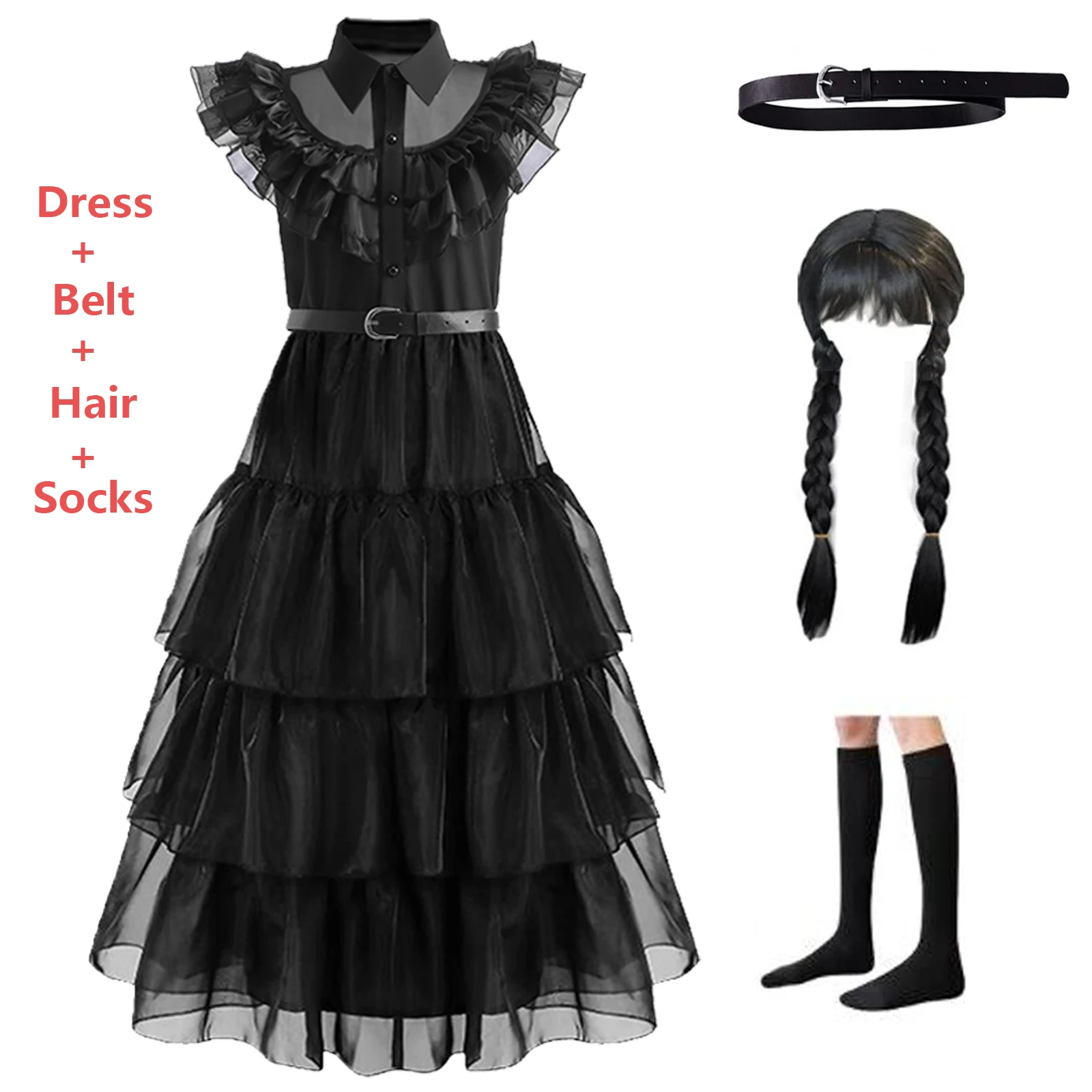 LZH-Wednesday-Addams-Cosplay-Dress-For-Girls-Easter-Costume-2024 ...