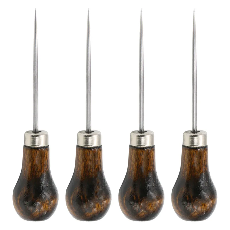 Awl Pricker Hole Maker Tool Punch Sewing Stitching Leather Craft Wooden ...