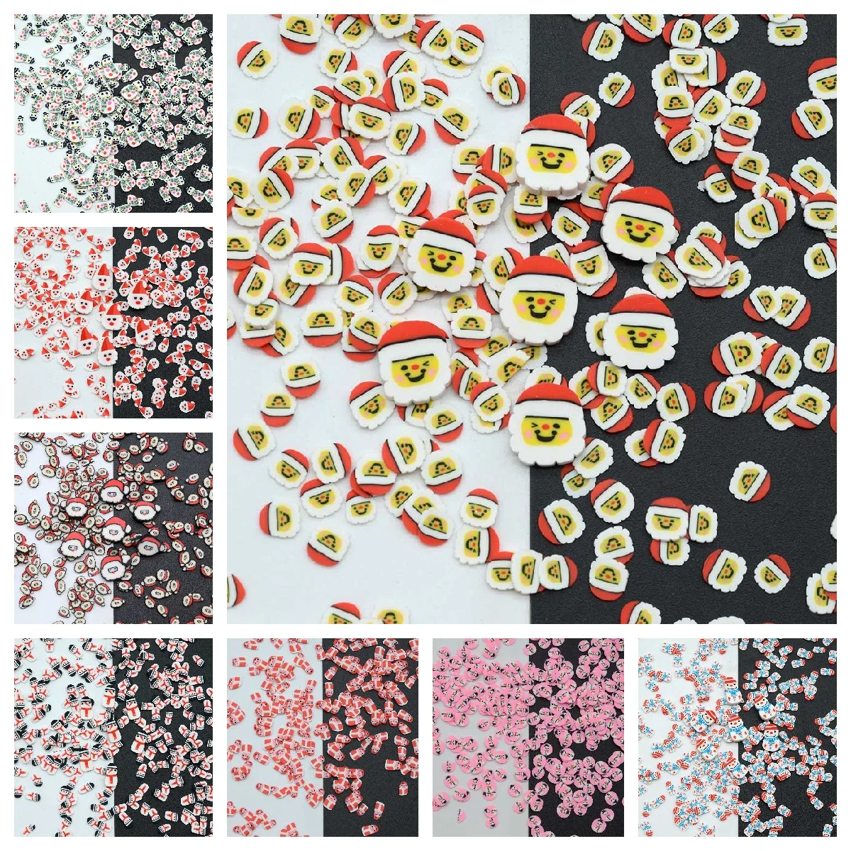 100g-Cartoon-Polymer-Clay-Christmas-Santa-Snowman-Penguin-Deer-Slices ...