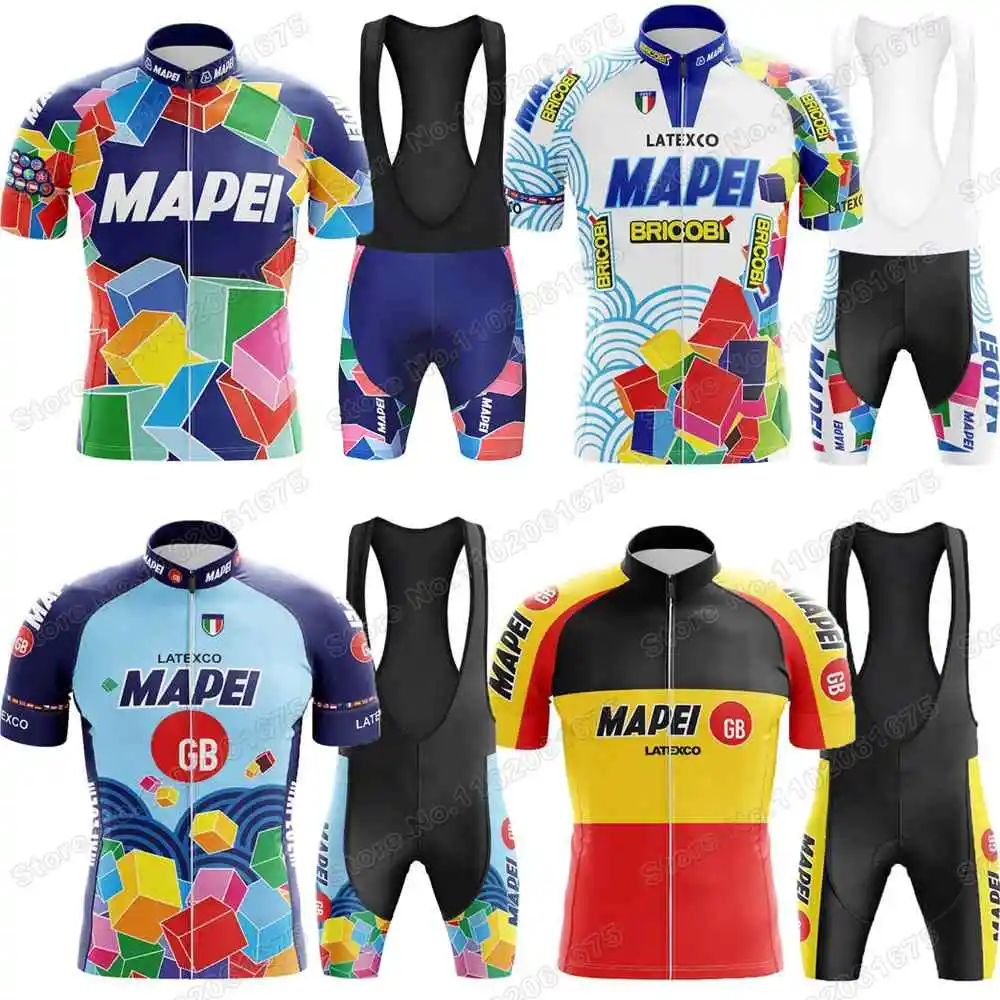 Vintage-Cycling-Jersey-Cube-Blue-Set-Retro-Team-Cycling-Clothing-Men ...